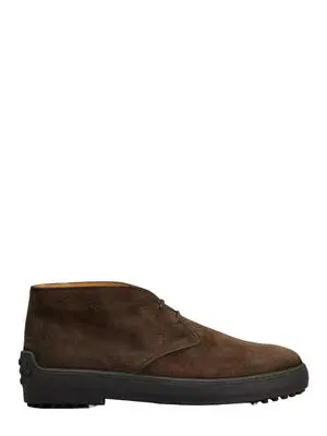 TOD'S Suede Lace-up Boots - Brown