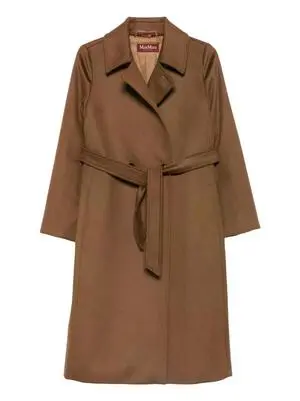 Max Mara Belted Notched-collar Coat - Brown