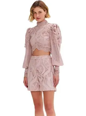 PatBO Aura Lace Shorts - Rose