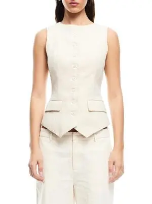 Lioness Back Belted Vest - Ivory