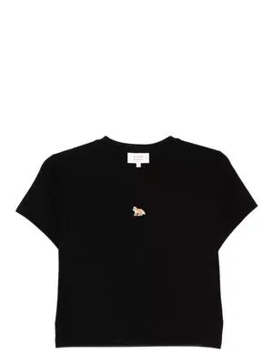 Maison Kitsuné Embroidered-logo T-shirt - Black