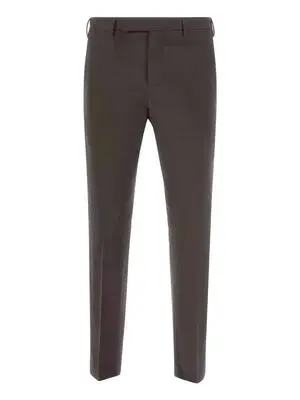PT TORINO Pressed-crease Wool Trousers - Brown