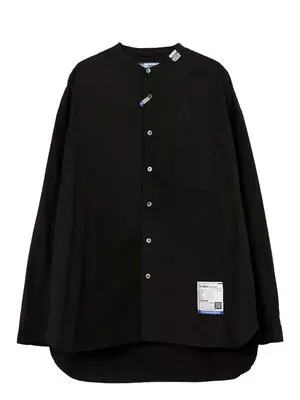 IN･STRU(MEN-TAL). Band-collar Long-sleeve Shirt - Black