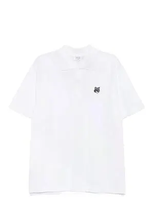 Maison Kitsuné Bold Fox Head Patch Polo Shirt - White