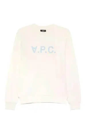 A.p.c. Logo-print Crew-neck Sweater - Neutrals