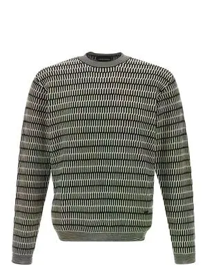 EMPORIO ARMANI Optical-Pattern Crew-Neck Sweater