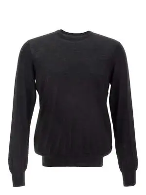 GRAN SASSO Crew-neck Ribbed-edge Sweater - Black