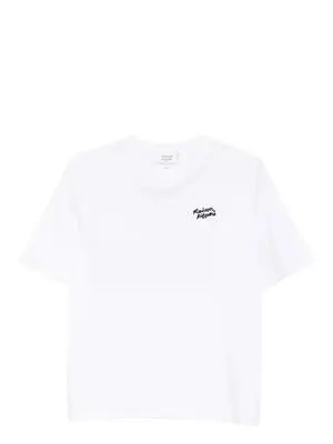 Maison Kitsuné Embroidered-logo Cotton T-shirt - White