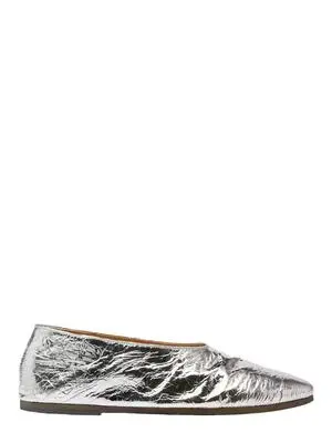 Marsèll Metallic Leather Ballet Flats - Silver