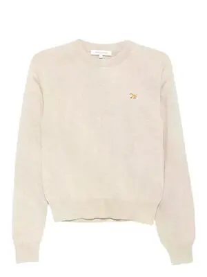 Maison Kitsuné Embroidered-logo Jumper - Neutrals