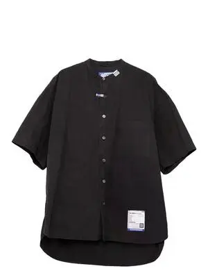IN･STRU(MEN-TAL). Half-sleeve Band-collar Shirt - Black