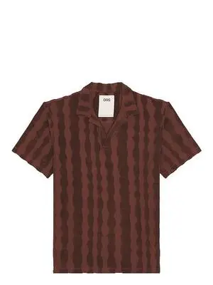 Oas Totem Polo Terry Shirt In Red - Brown