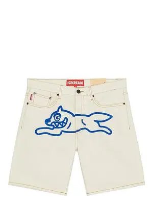 ICECREAM Graphic Jean Shorts - Whisper White