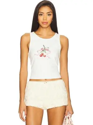 LoveShackFancy Kaleen Tank - White