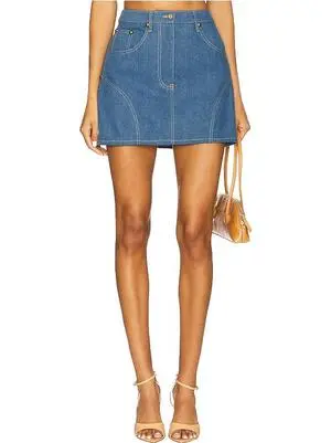 LOVERS AND FRIENDS Mira Mini Skirt - Medium Blue