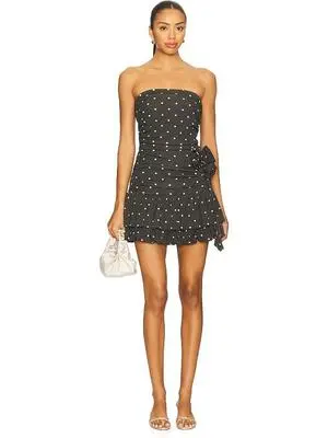 ZEMETA Polka Bloom Mini Dress - Black