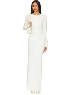 Eterne Long Sleeve Crewneck Maxi Dress - Cream
