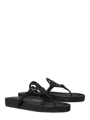 Tory Burch Miller Cloud Pavé Knotted Sandal - Perfect Black