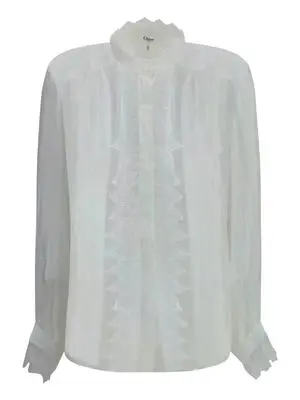 CHLOÉ Lace-Trimmed Pleated Shirt