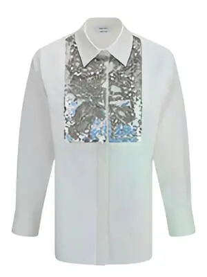 Alexander McQueen Sequin-embellished Cotton Shirt - White