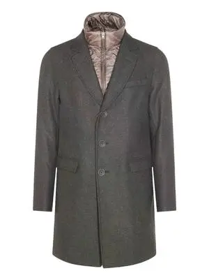 Herno Single-breasted Layered Coat - Grey