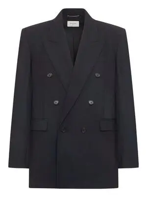 Saint Laurent Double-breasted Wool Jacket - Black