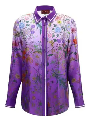 Gucci Floral-print Ombre Shirt - Purple