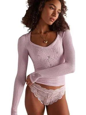 Free People Dynamic Duo Long Sleeve Lilac Bloom