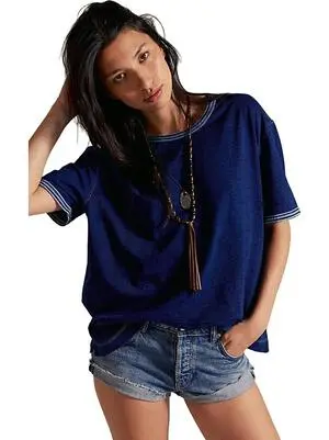 Free People We The Free Bad Habit Tee Dark Indigo Combo