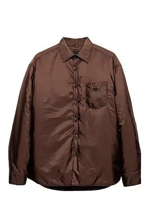 Prada Long-sleeve Re-nylon Shirt M Brown