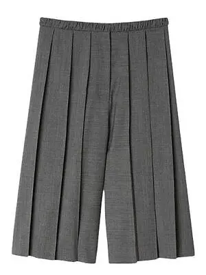Sandro Pleated Stretch-woven Shorts - Grey
