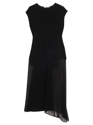 JASON WU Asymmetric Mesh Knit Midi Dress - Black
