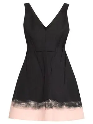 JASON WU Glen Plaid Painted-hem Mini Dress - Charcoal  Light Pin