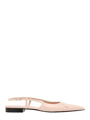 Marni Trunkaroo Leather Slingback Ballerina Flats - White