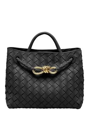 Bottega Veneta Small Andiamo Leather Top-Handle Bag Black Muse Brass