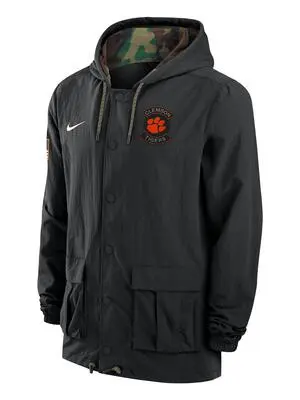 Nike Clemson Full-snap Hooded Military Jacket - Black
