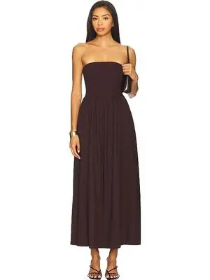 Enza Costa Cotton Resort Strapless Maxi Dress - Wine