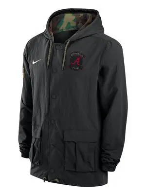 Nike Alabama Full-snap Hooded Military Jacket - Black
