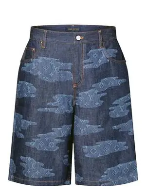 LOUIS VUITTON X Nigo Monogram Chambray Shorts - Indigo