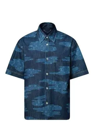 LOUIS VUITTON X Nigo Monogram Shortsleeved Chambray Shirt - Indigo
