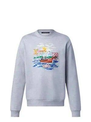 LOUIS VUITTON X Nigo Embroidered Sweatshirt - Dark Heather Gray