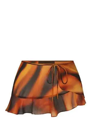 SKIMS X Roberto Cavalli Tie Side Mini Skirt - Tiger Face Print