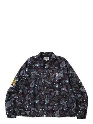 A BATHING APE Relaxed Space Camo Coach Jacket - Black