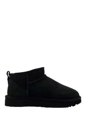 UGG Classic Ultra Mini Suede Ankle Boots - Black