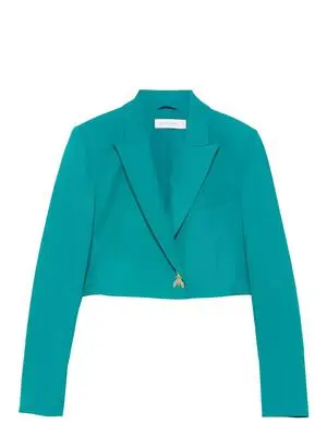 Patrizia Pepe Bee-embellished Cropped Jacket - Green