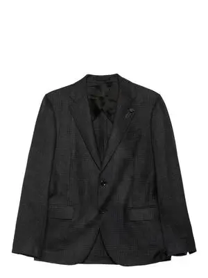 LARDINI Checked-pattern Wool Suit - Grey