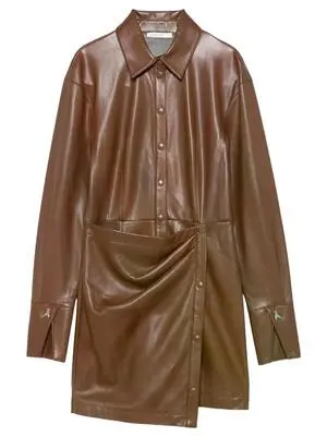 Patrizia Pepe Wrap-skirt Shirt Dress - Brown
