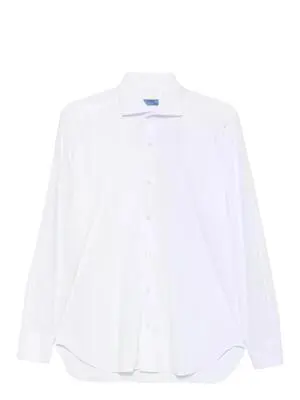 BARBA NAPOLI Long-sleeve Cotton Shirt White