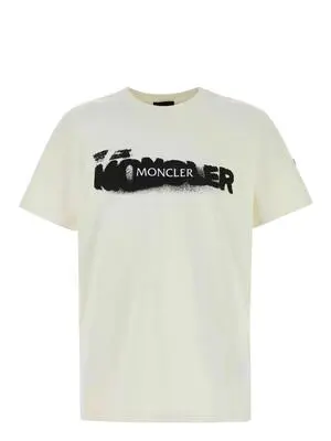 Moncler Spray-print Cotton T-shirt - Neutrals