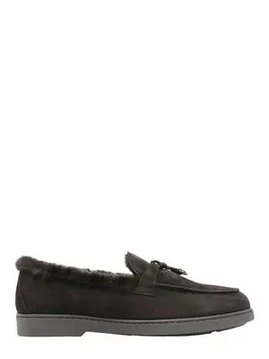 DOUCAL'S Tassel-embellished Suede Loafers - Brown
